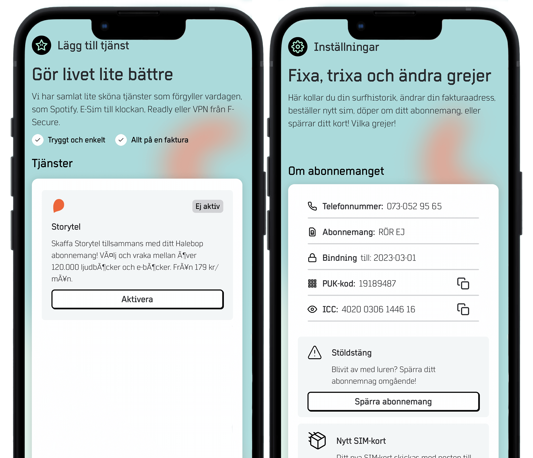 app vy settings vas